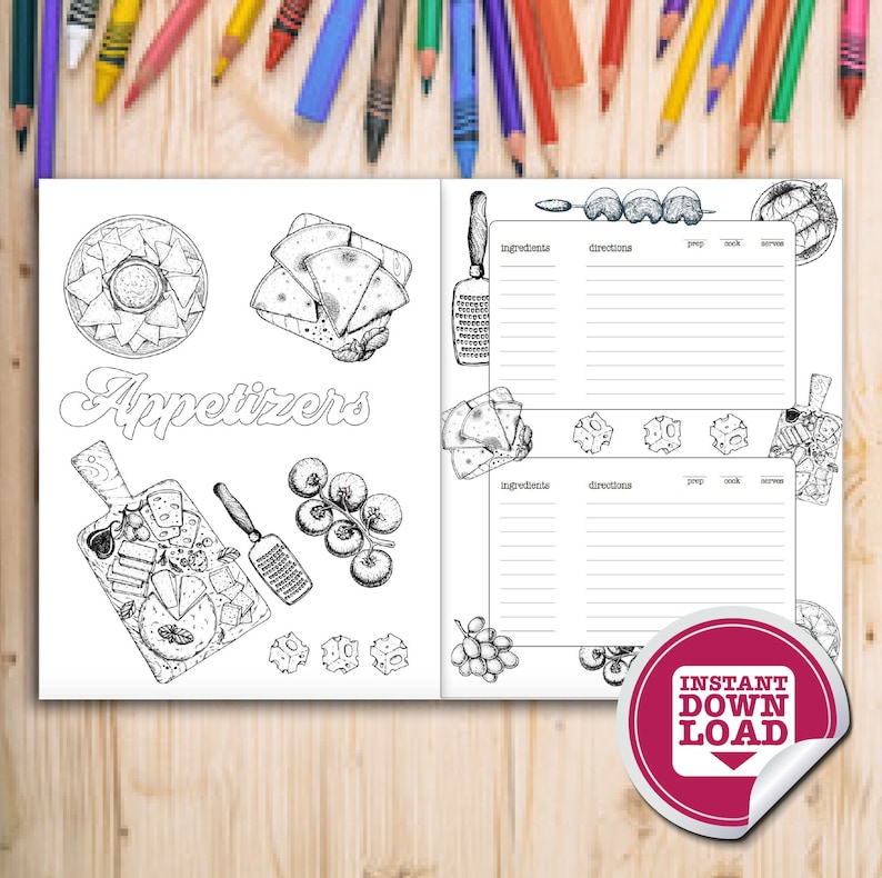Coloring Recipe Book Printable Coloring Pages Adult Coloring Pages ...