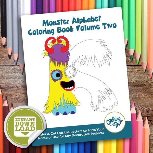 Monster Alphabet Coloring - Etsy