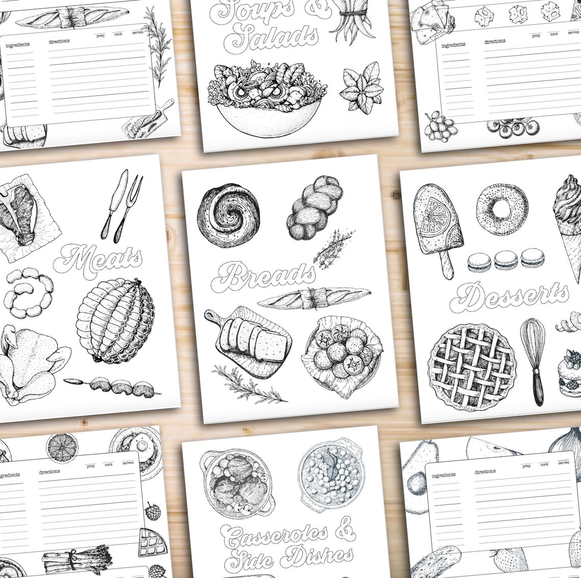 Coloring Recipe Book Printable Coloring Pages Adult Coloring Pages ...