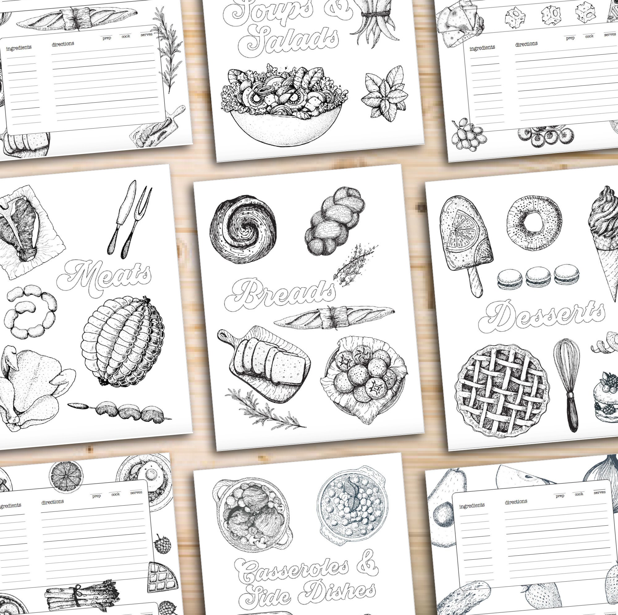 Coloring Recipe Book Printable Coloring Pages Adult Coloring Pages ...