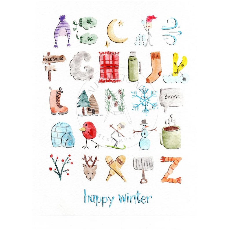 Winter Alphabet - Etsy