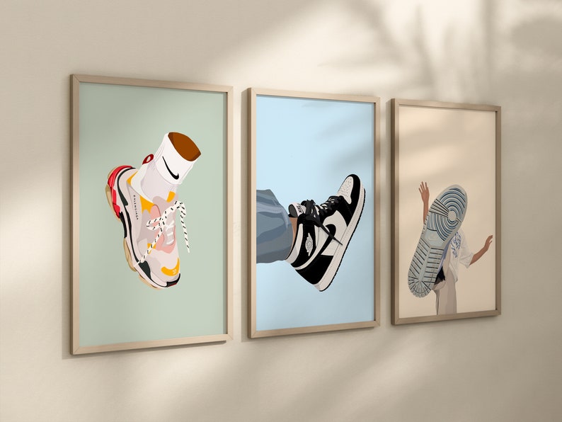 Black Nike Jordan 1 Print | Sneaker Art | Nike Jordan Poster | Shoe ...