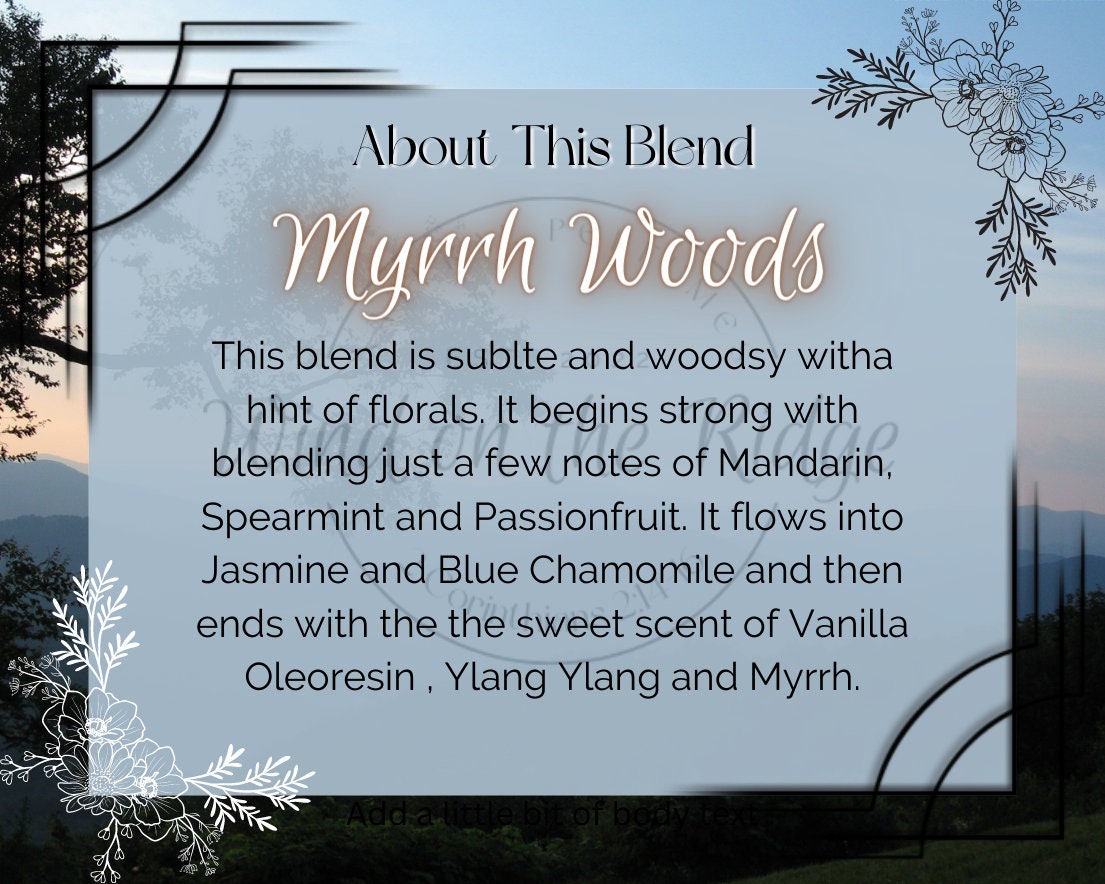 Natural Perfume Oil Wind on the Ridge's myrrh Woods 100% Natural ...