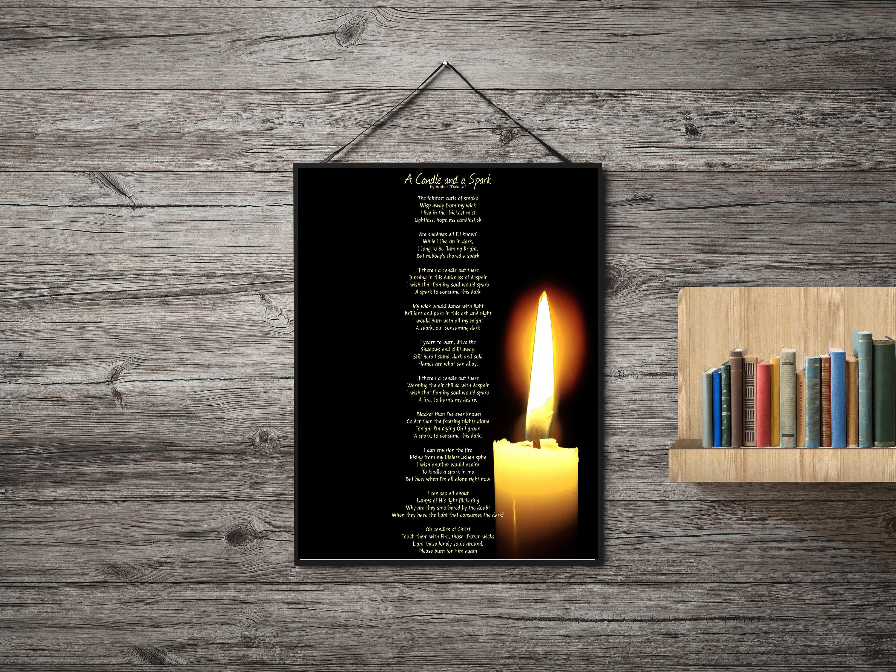 Candle Poem Wall Art Entitled a Candle and a - Etsy UK