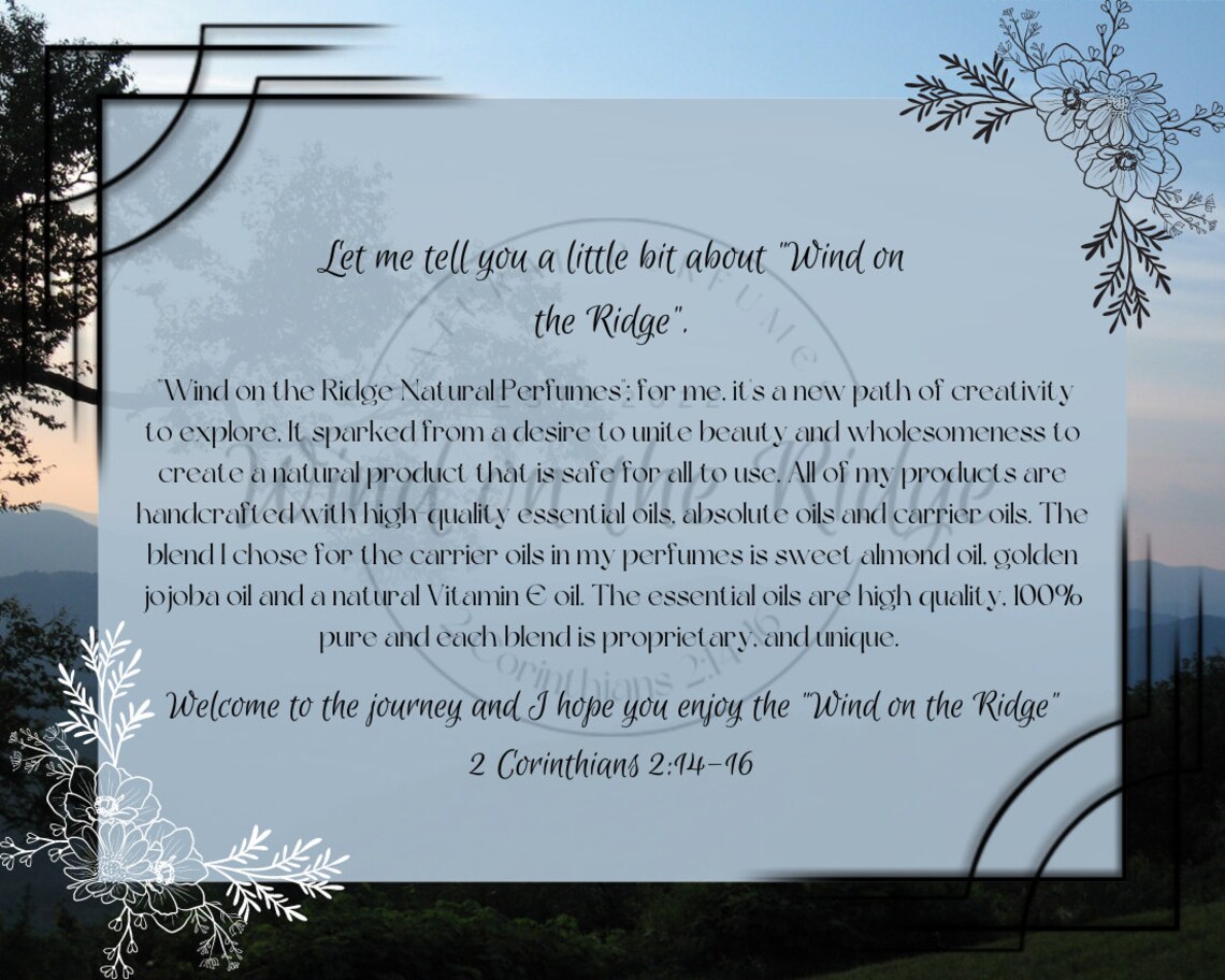 Natural Perfume; Wind on the Ridge Natural Perfume's "blue Timber ...
