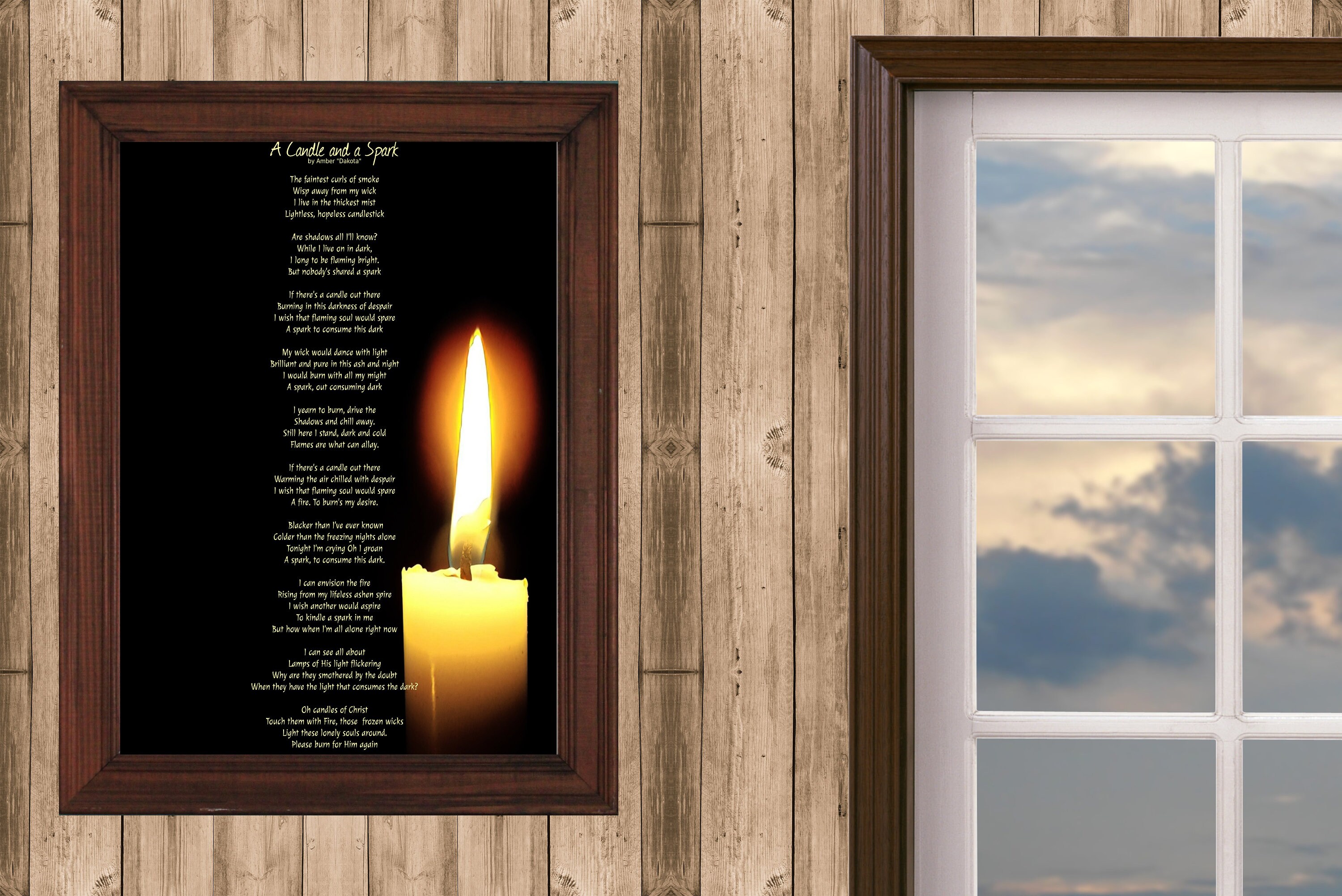 Candle Poem Wall Art Entitled a Candle and a - Etsy UK
