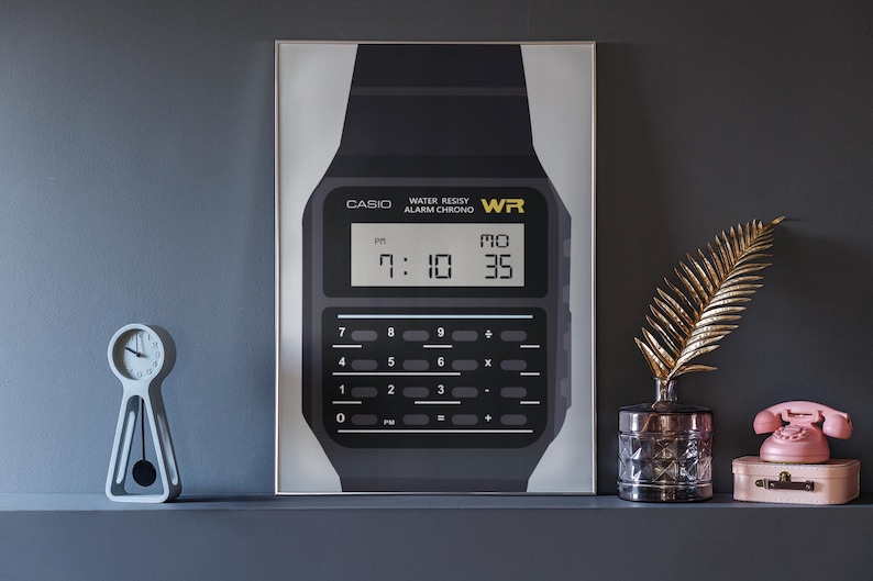 Casio Calculator Watch Poster – Vintage Casio Watch Art, Retro Watch ...