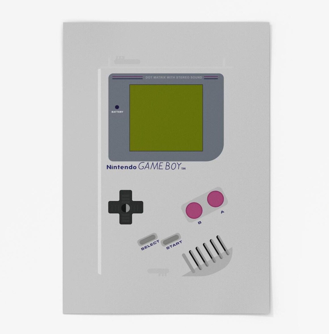 Retro Game Boy Handheld Console Poster – Classic Game Portable, Vintage ...