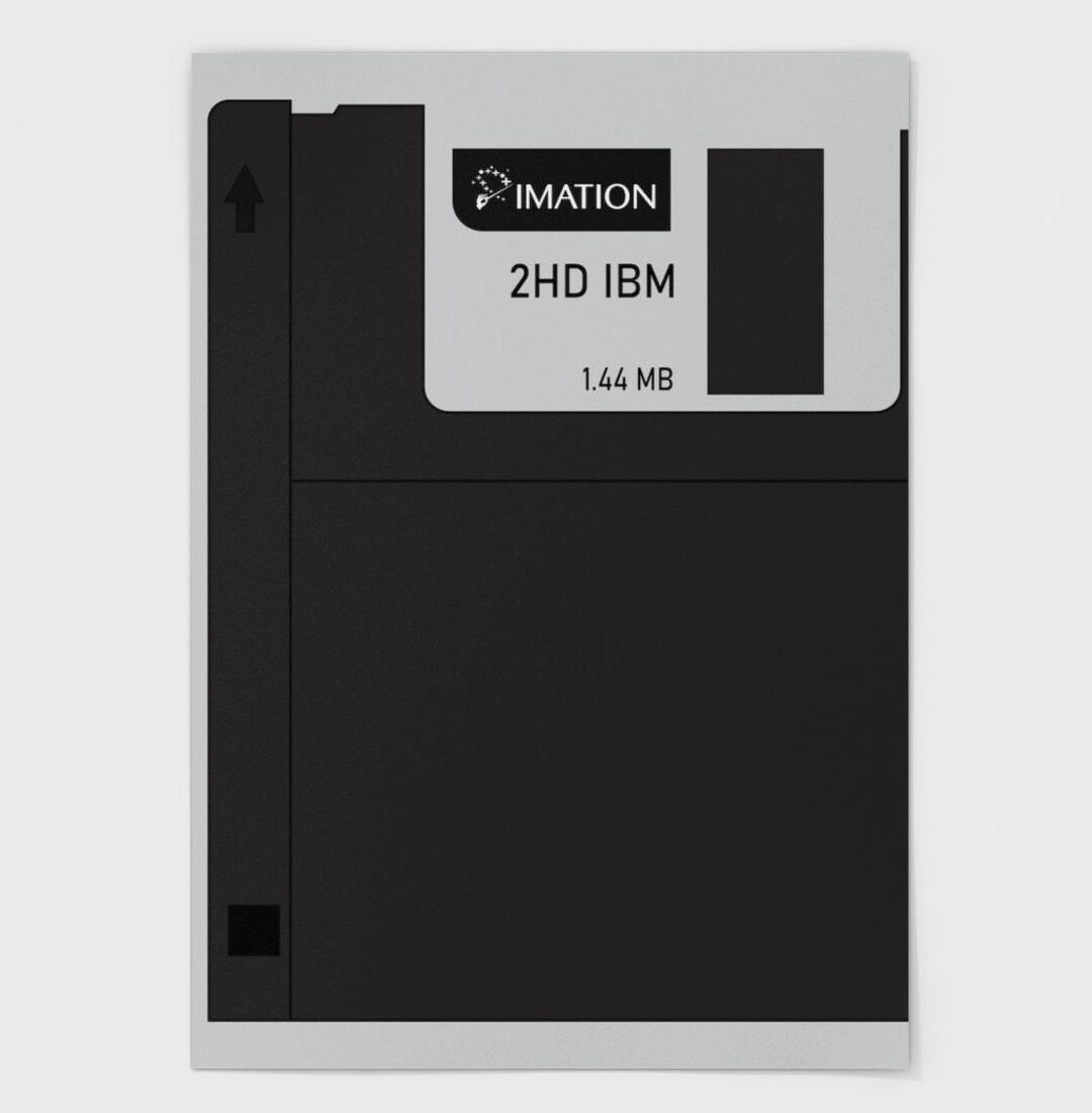 Floppy Disk Poster – Vintage Diskette Art, Retro Computer Art, Classic ...
