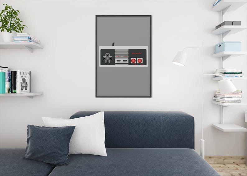 Retro Gaming Controller Poster – Classic 80s Gamepad Art, Vintage Video ...