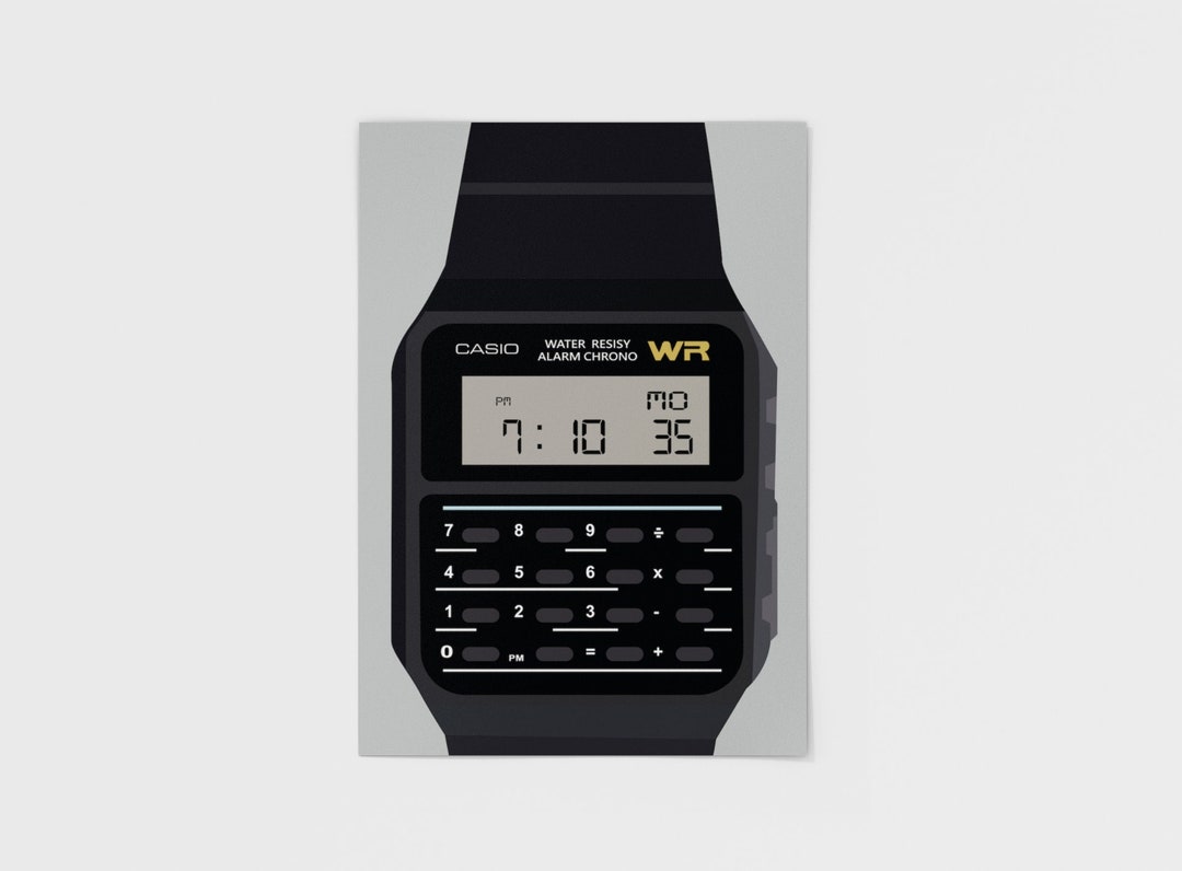 Casio Calculator Watch Poster Vintage Digital Retro Wristwatch Custom ...