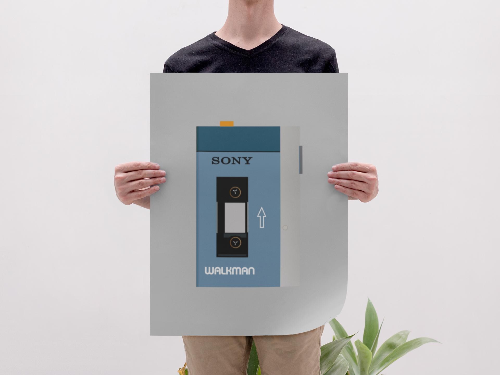 Sony Walkman Poster – Retro Music Player, Vintage Audio Art, 80s Tech ...