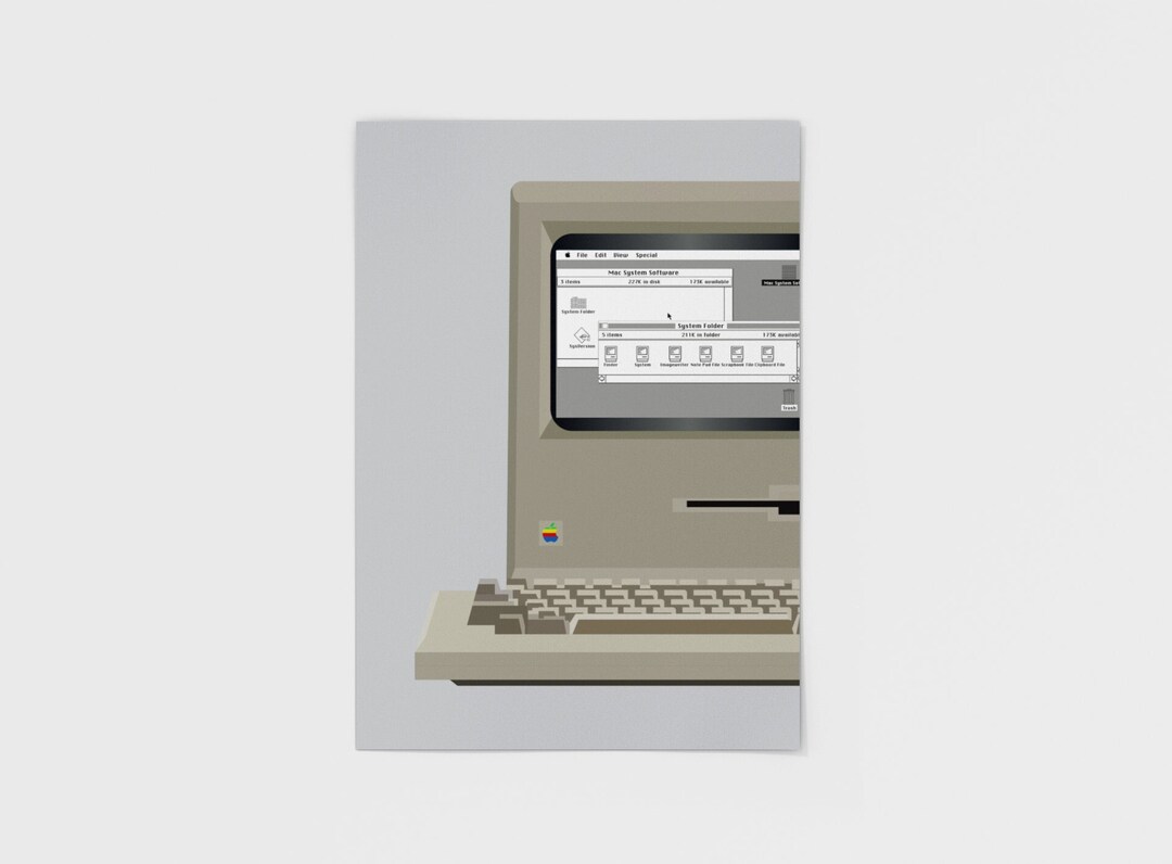 Apple Macintosh Original 1984 Art minimaliste d'ordinateur classique ...