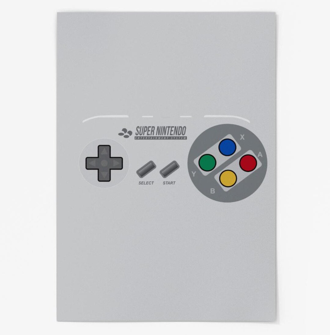 Retro 90s Gamepad Poster – Classic Super Controller Art, Vintage Gaming ...