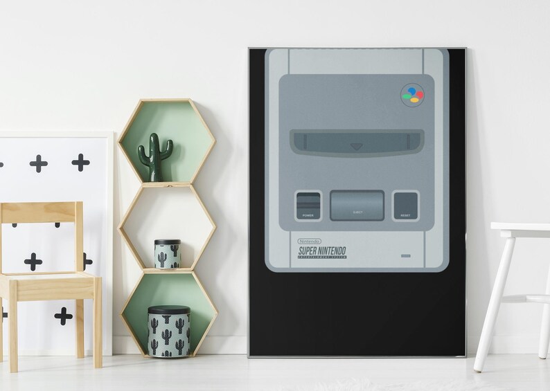 Retro 90s Gaming Console Poster – Classic Super Gaming System Art ...