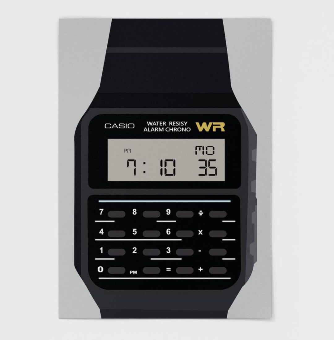 Casio Calculator Watch Poster – Vintage Casio Watch Art, Retro Watch ...