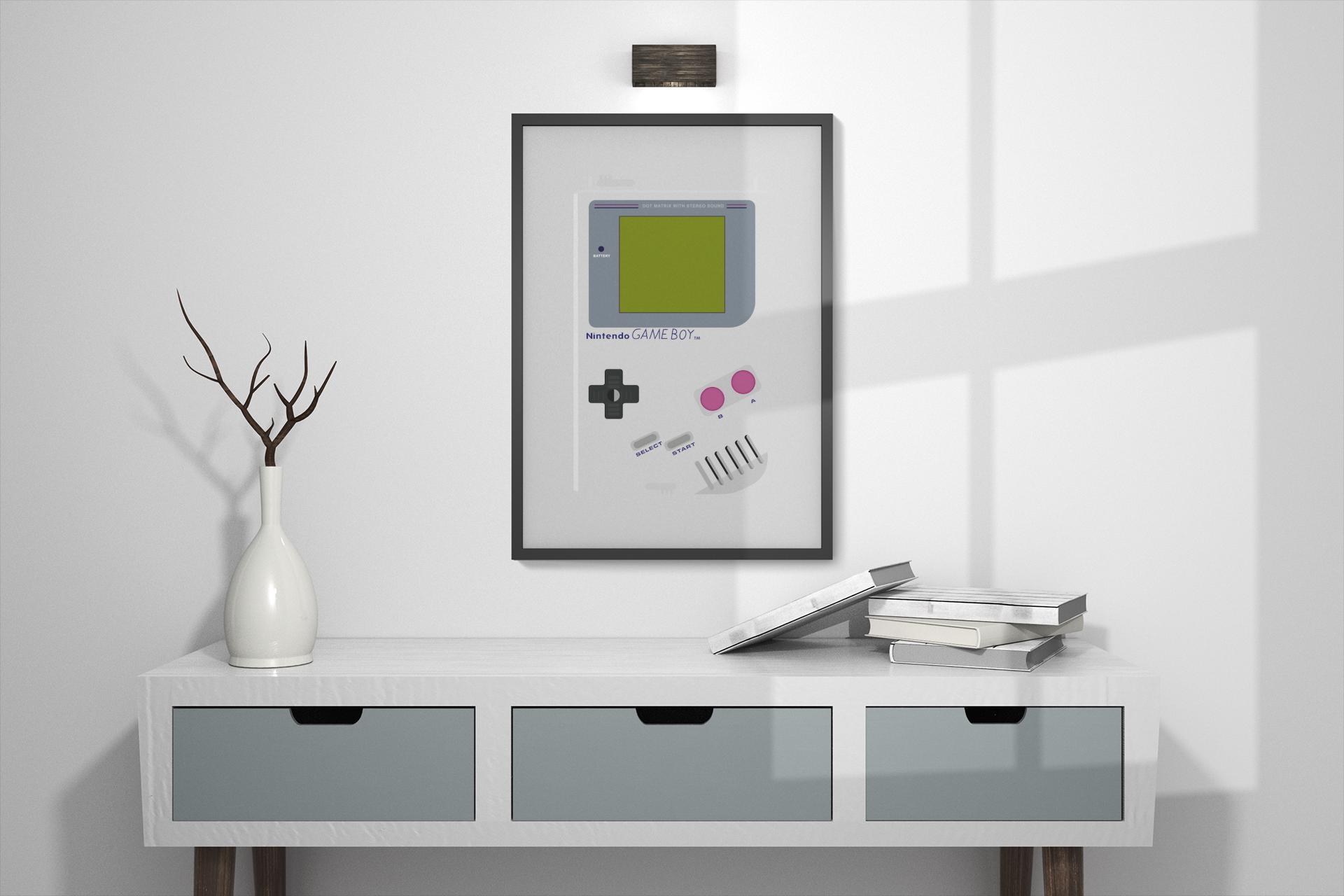 Retro Game Boy Handheld Console Poster – Classic Game Portable, Vintage ...