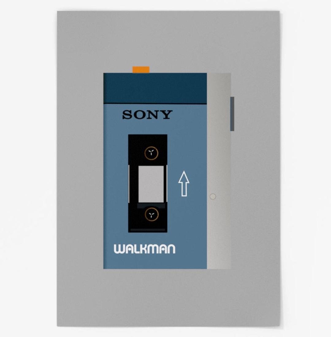 Sony Walkman Poster – Retro Music Player, Vintage Audio Art, 80s Tech ...
