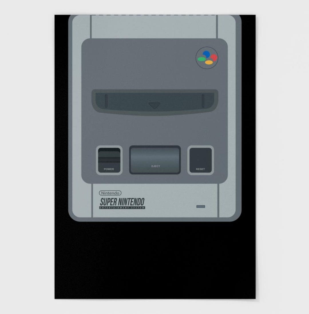 Retro 90s Gaming Console Poster – Classic Super Gaming System Art ...
