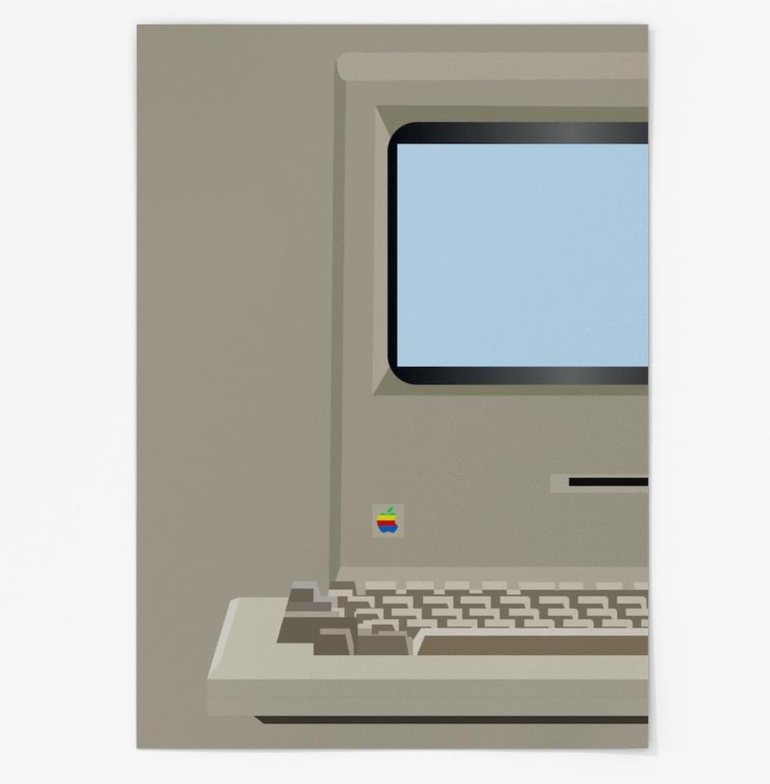 Macintosh 1984 Poster – Retro Apple Computer, Vintage Tech Art, Classic ...