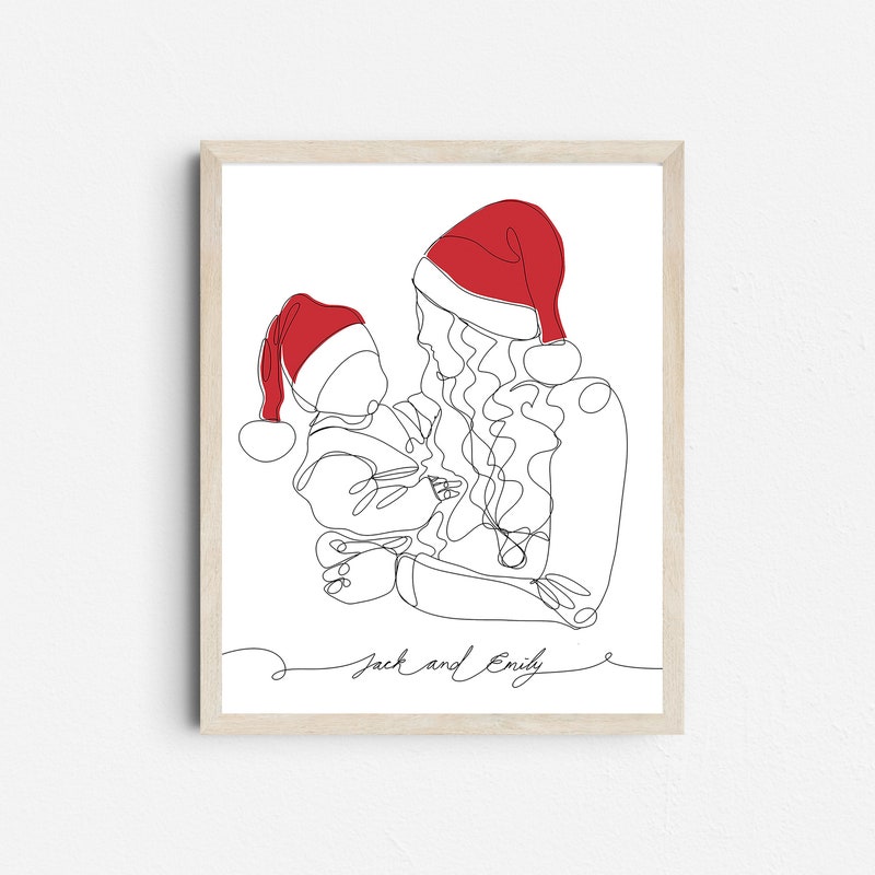 Christmas Line Drawing - Etsy