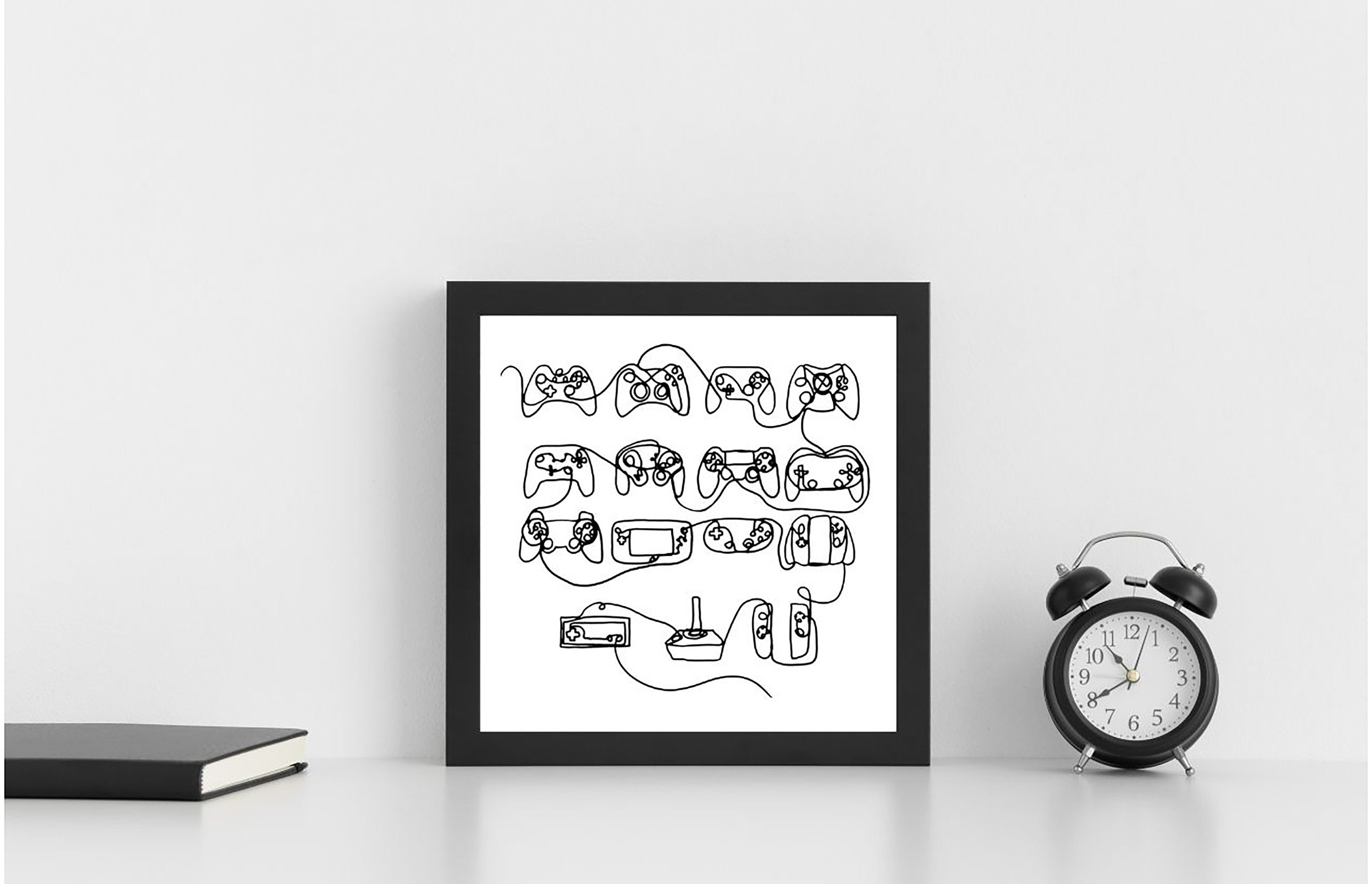 Printable Video Game Controller Line Drawing, Minimalist Gamer Art ...