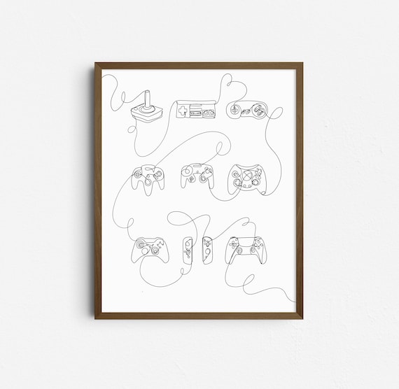 Video Game Controller Line Art One Line Gamers Drawing - Etsy