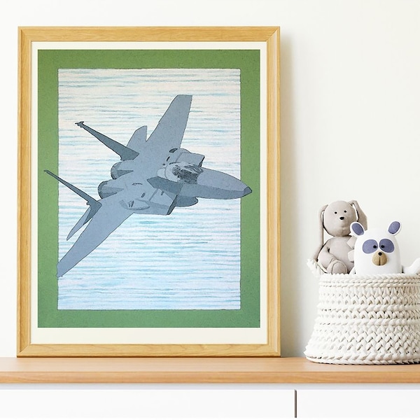 Jet Blue Print - Etsy