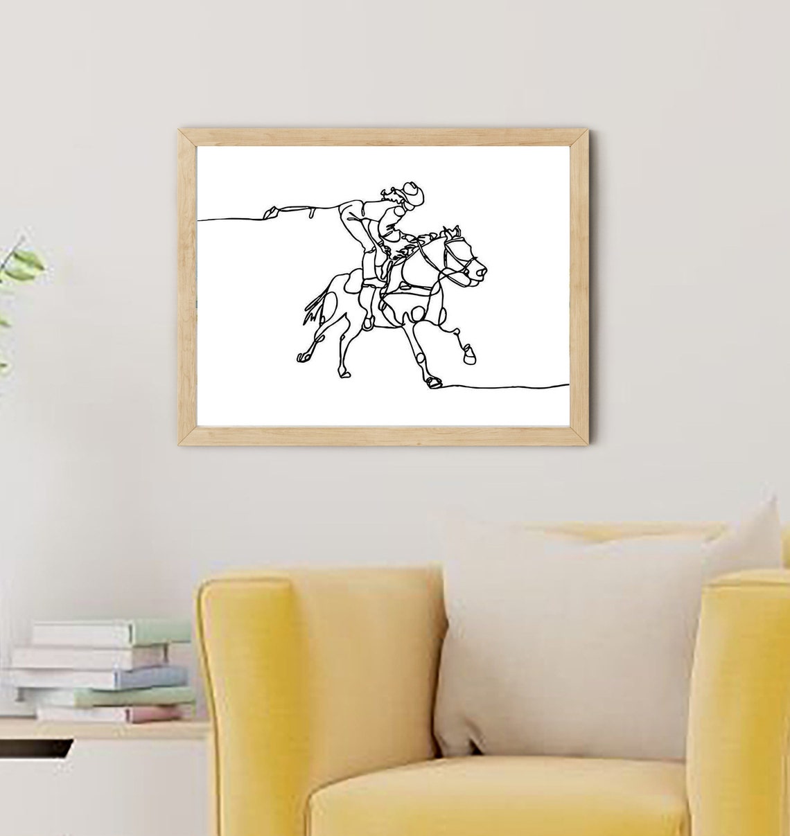 Minimalist Cowgirl Western Line Art, Digital Download, Horse Rider ...