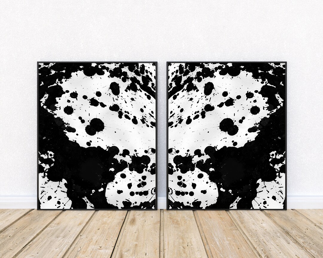 Printable Black Abstract Ink Prints, Abstract Butterfly, Set of 2 ...