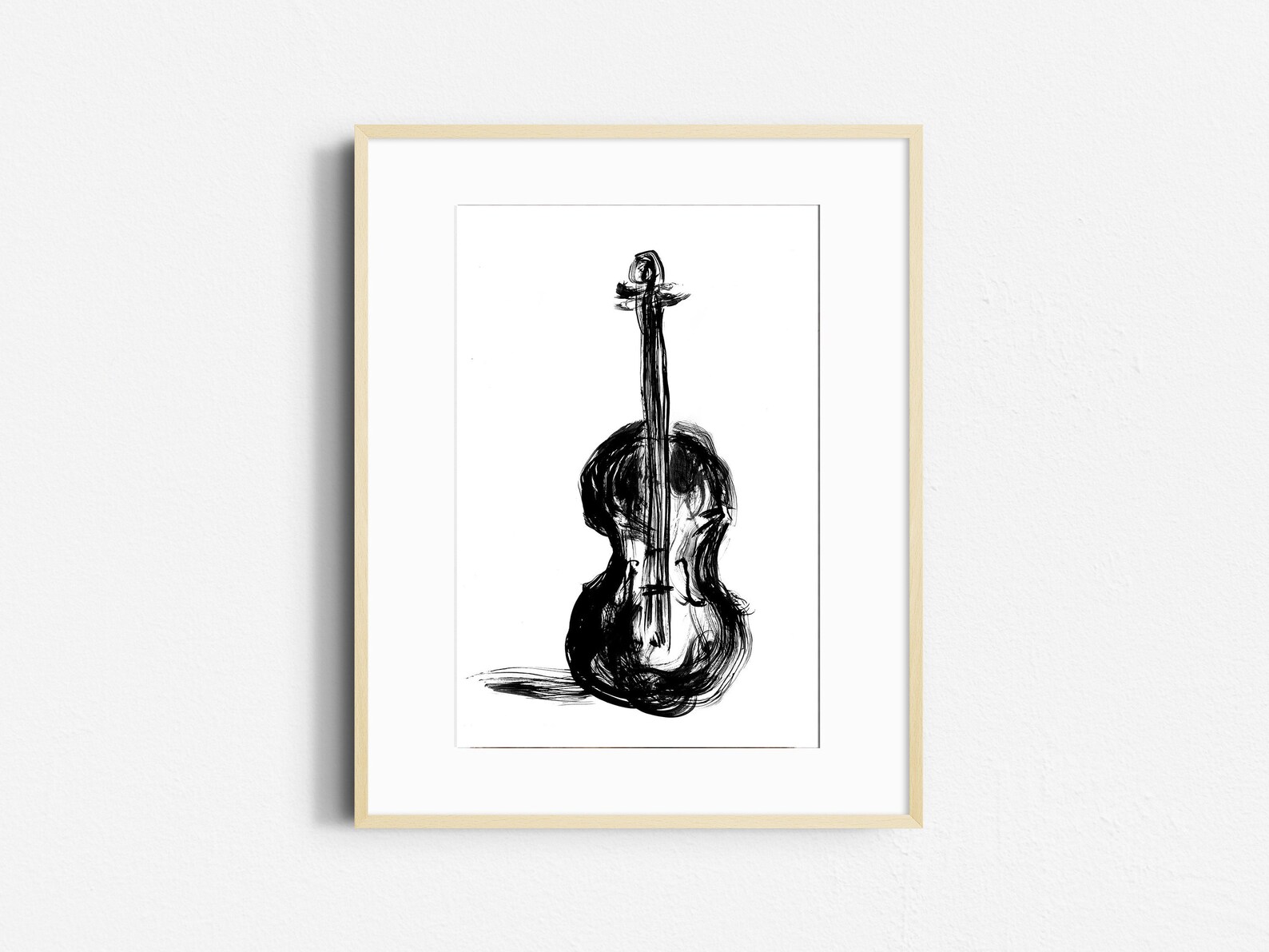 Minimalist Violin Sketch, Digital Download, Stringed Music Print, Black ...