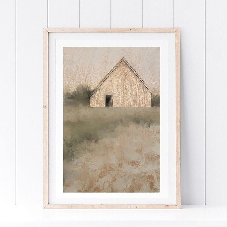 Rustic Barn Watercolor Art Print Farm Landscape Painting - Etsy