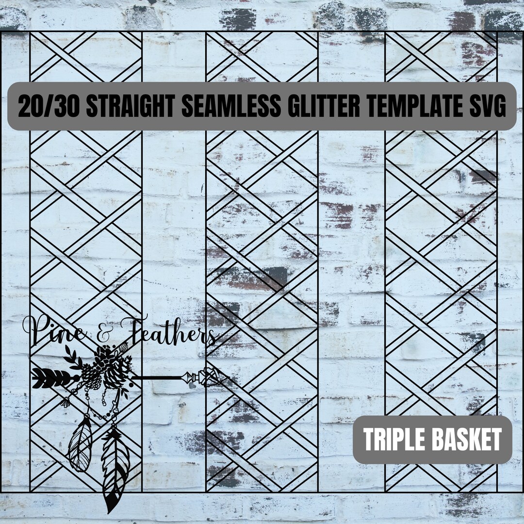 Triple Basket Tumbler Template for 20 or 30oz Skinny Straight SVG ...
