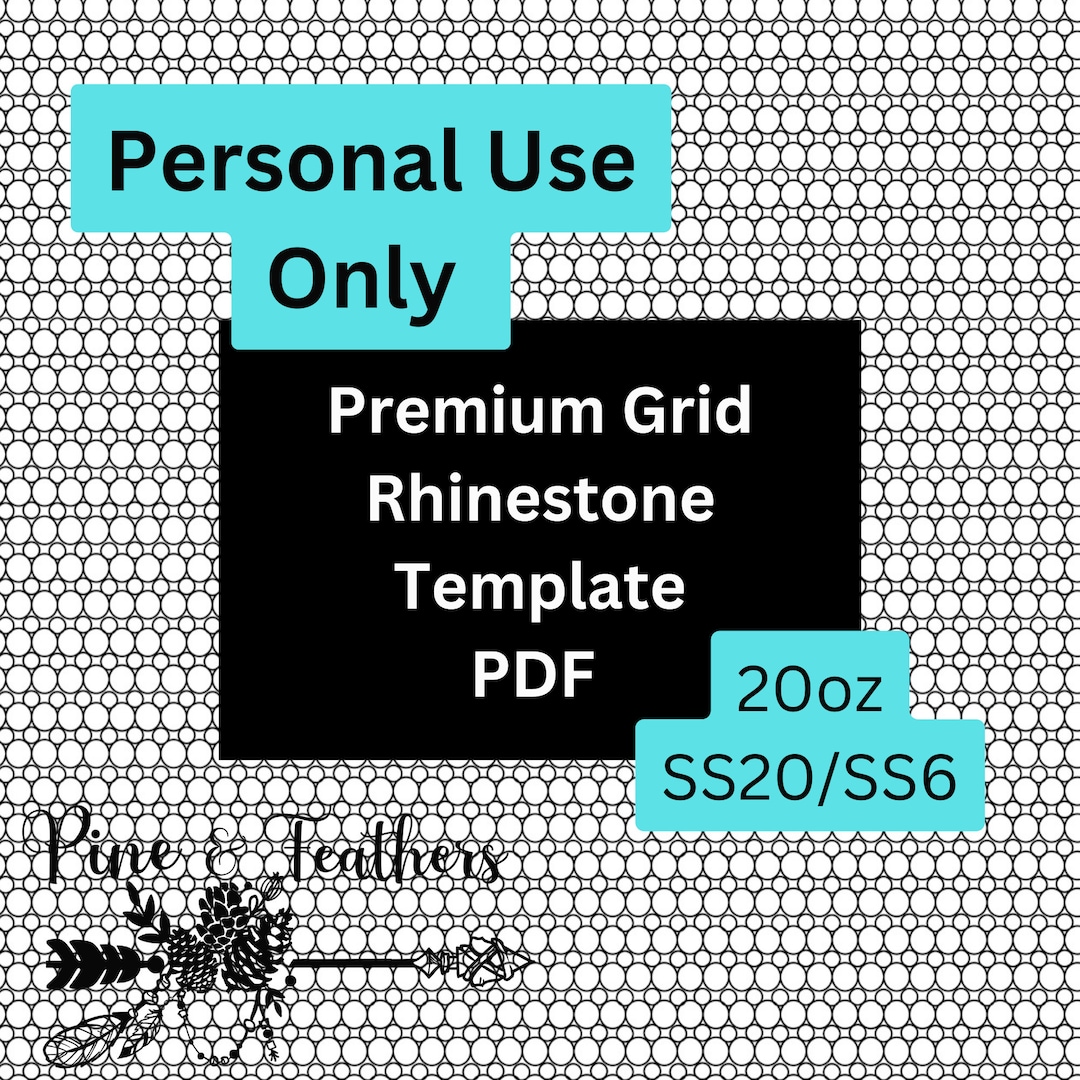 Premium Grid Rhinestone Template Personal Use Only PDF, 20oz - Etsy