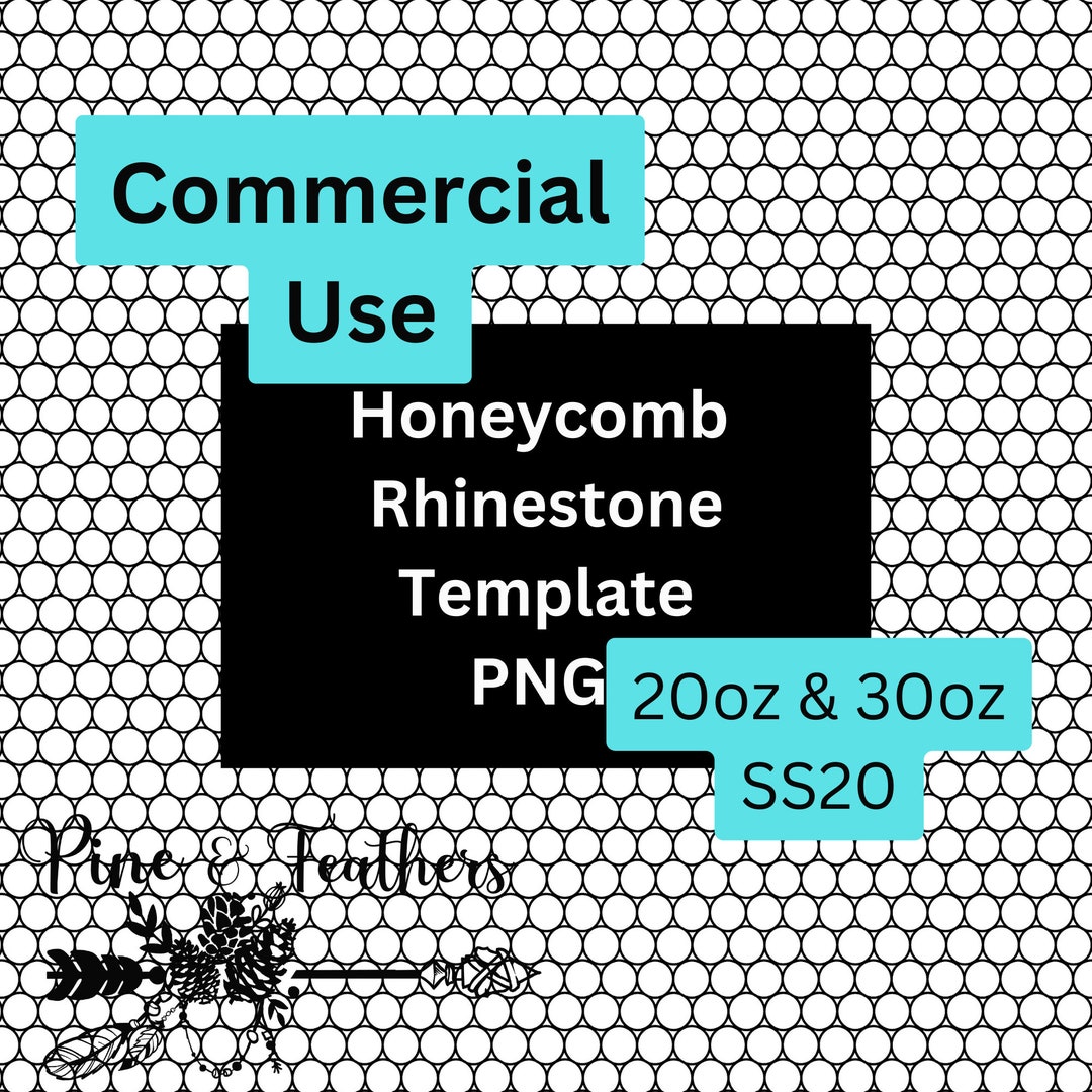 Blank Rhinestone Template Pack Commercial Use SS20 20oz and 30oz Skinny ...