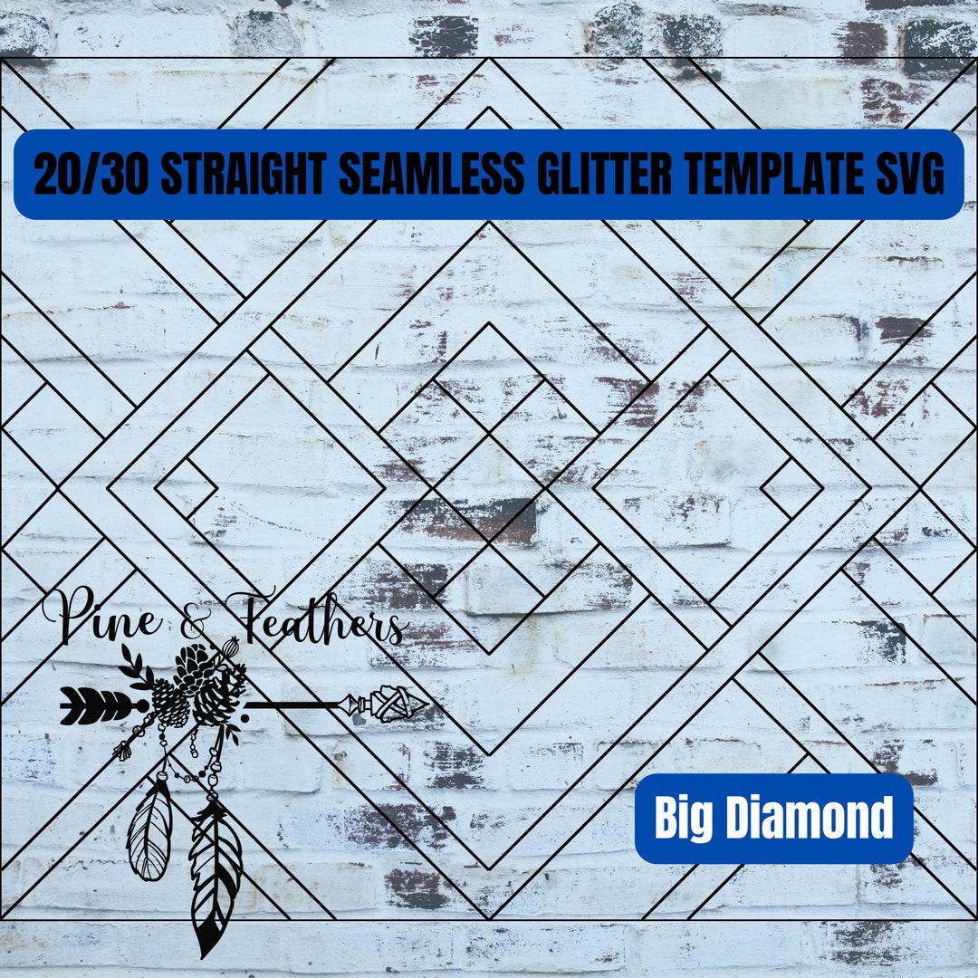 Big Diamond Tumbler Template for 20 or 30oz Skinny Straight SVG ...