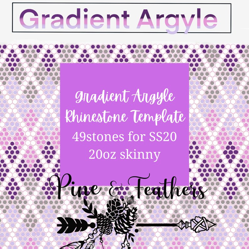 Gradient Argyle Rhinestone Template 49 Stones per Row SS20 - Etsy
