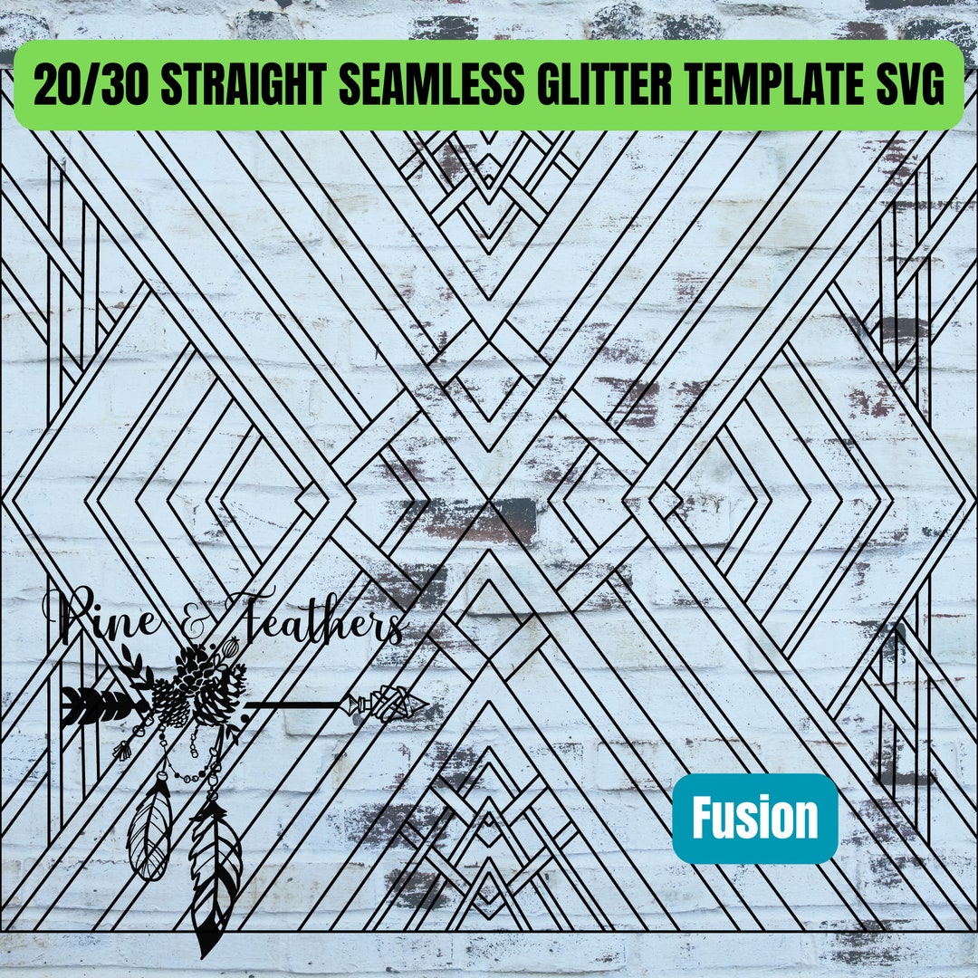 Fusion Tumbler Template for 20 or 30oz Skinny Straight SVG, Glitter ...