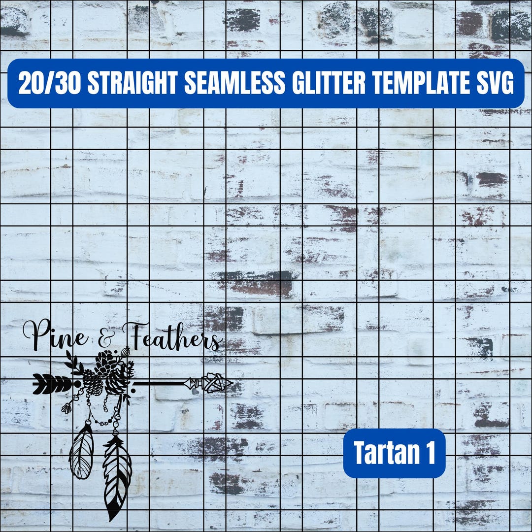 Tartan 1 Tumbler Template for 20 or 30oz Skinny Straight SVG, Glitter ...