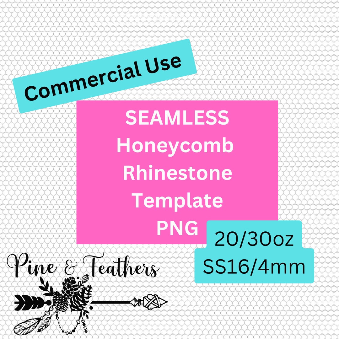 Seamless Blank Rhinestone Template Pack Commercial Use SS16 20oz and ...