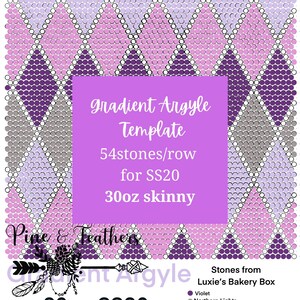 Gradient Argyle Rhinestone Template 54 Stones per Row SS20 for - Etsy