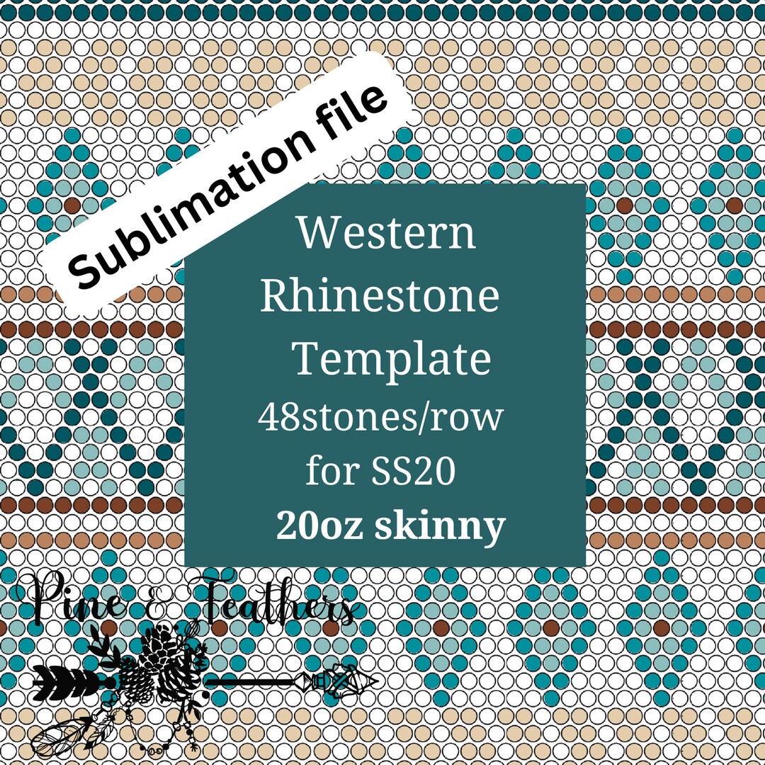 Western Rhinestone Sublimation Template 48 Stones per Row SS20 - Etsy