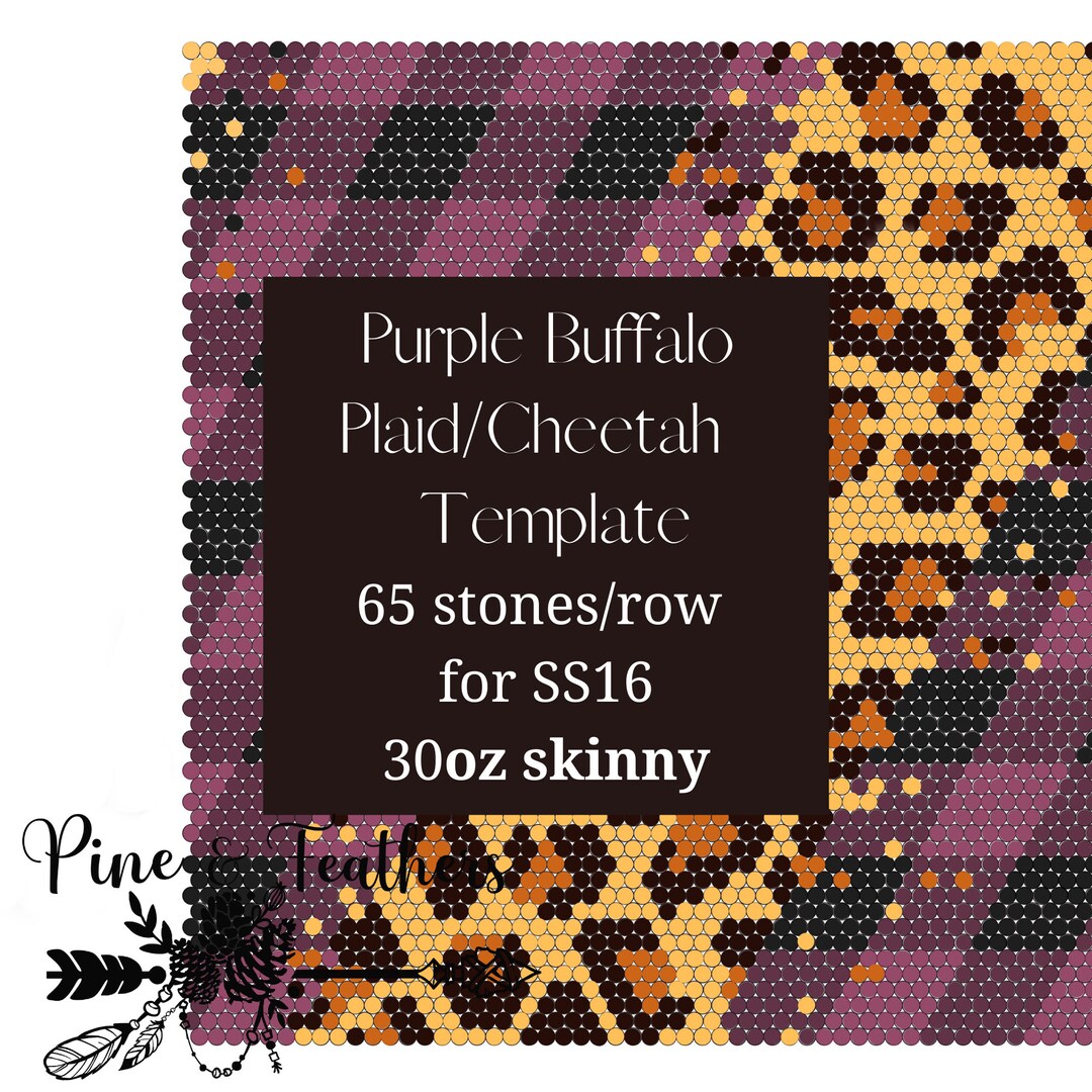 Buffalo Plaid Cheetah Rhinestone Template 65 Stones 30oz SS16 - Etsy