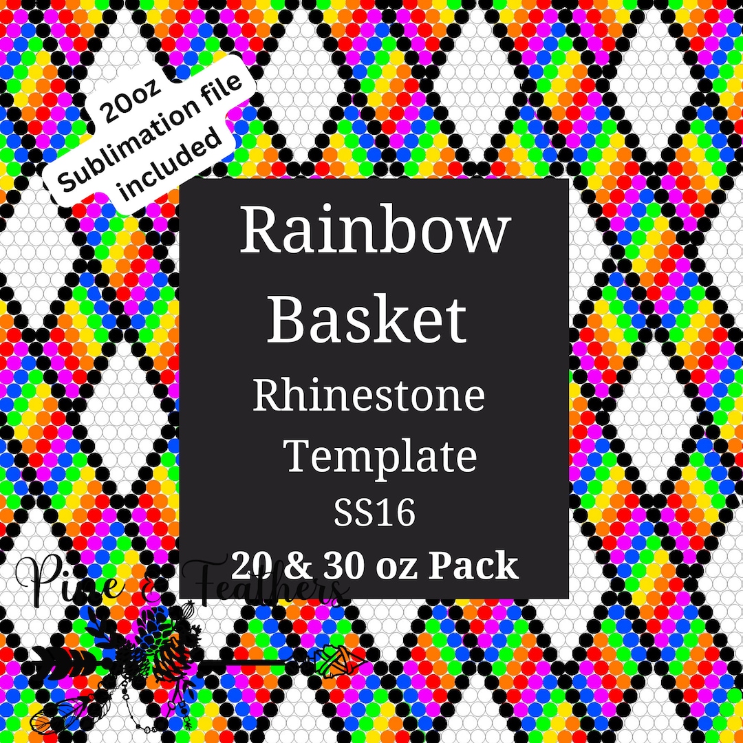 Rainbow Basket Rhinestone Template Pack SS16 Including 20oz Sublimation ...