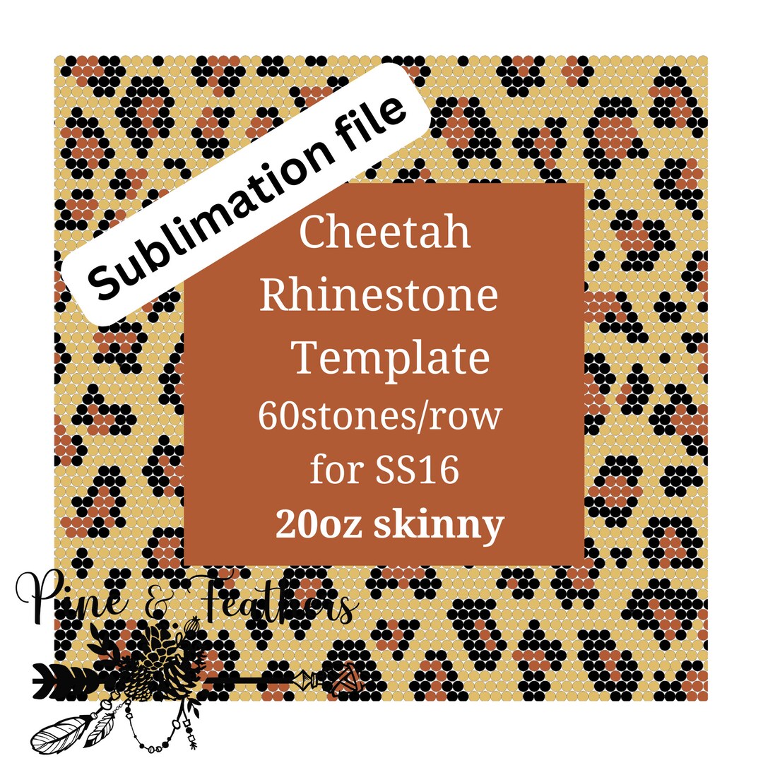 Cheetah Print Sublimation Rhinestone Template 60 Stones 20oz SS16 - Etsy