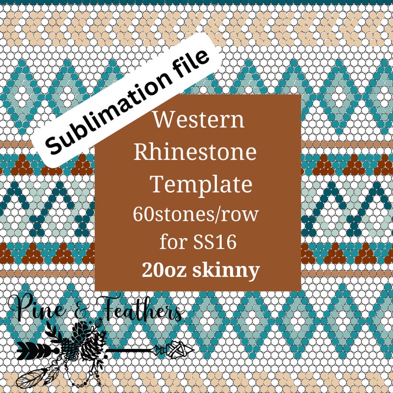 Western Rhinestone Sublimation Template 60 Stones per Row SS16 - Etsy