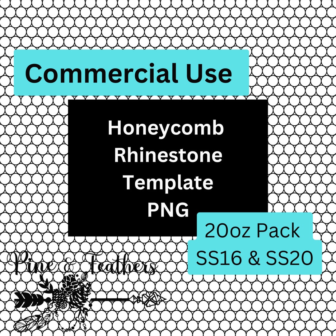Blank Rhinestone Template Pack Commercial Use SS16 & SS20 20oz Skinny ...