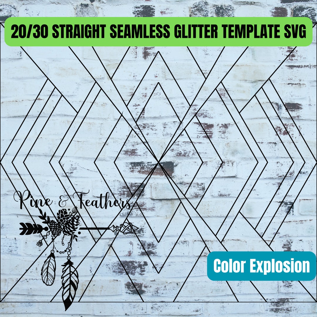 Color Explosion Tumbler Template for 20 or 30oz Skinny Straight SVG ...