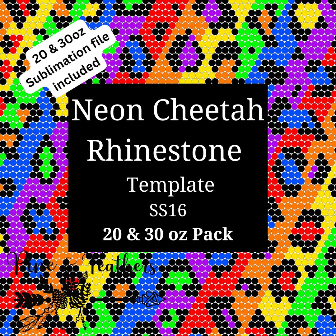Neon Cheetah Print Sublimation Rhinestone Templates 20 and 30oz SS16 - Etsy