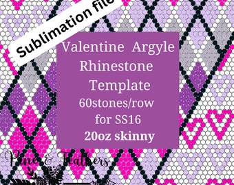 Purple Gradient Argyle Rhinestone Template 60 Stones 20oz SS16 - Etsy